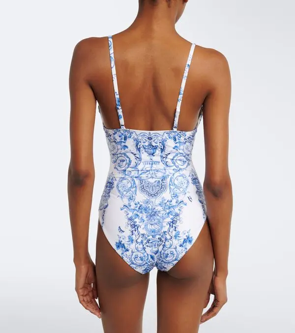 Camilla Embroidered Printed One Piece Swimsuit
