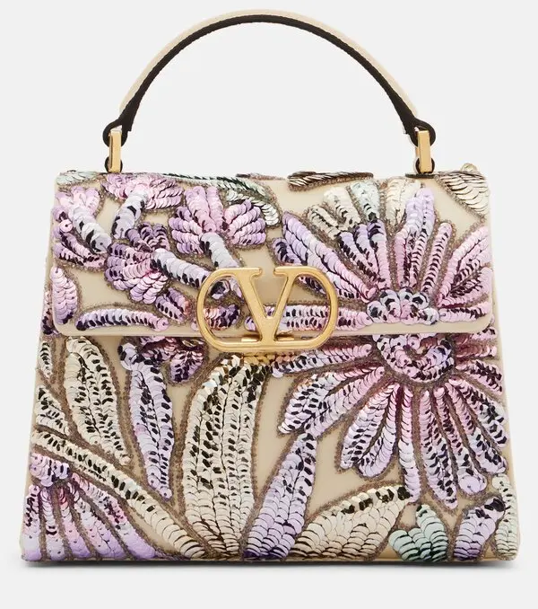 Valentino Garavani Vsling Mini Sequined Top-handle Bag - Multicoloured