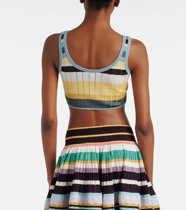 Alaïa Striped Knitted Crop Top