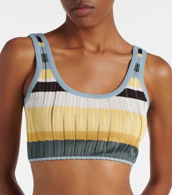 Alaïa Striped Knitted Crop Top