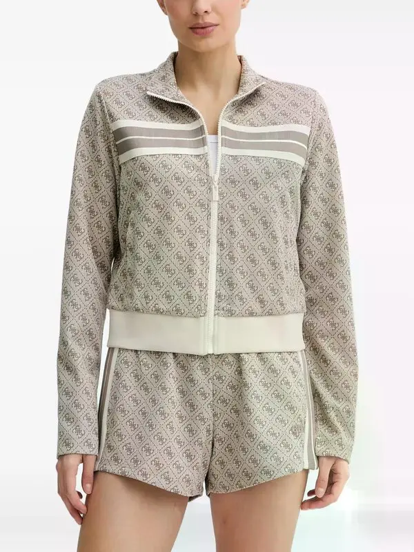 Guess Monogram-print Zip-up Sweatshirt