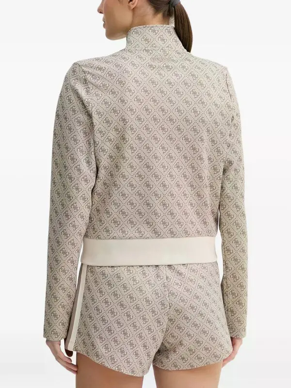 Guess Monogram-print Zip-up Sweatshirt