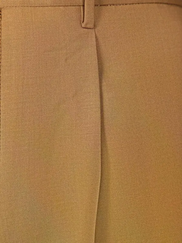 DELL'OGLIO Pressed Crease Trousers - Brown