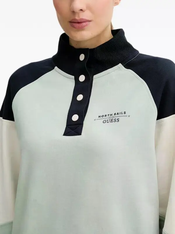 Guess Colour-block Raglan Sleeve Sweater With High Neck