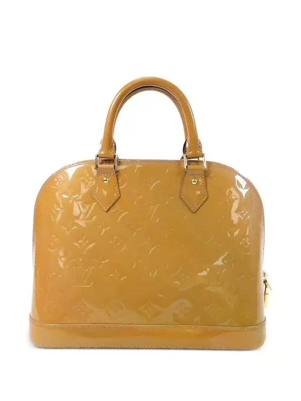 LOUIS VUITTON Monogram Vernis Alma Handbag - Yellow
