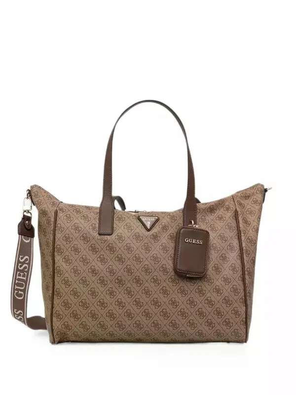 Guess Monogram Print Logo Plaque Tote Bag - Neutrals