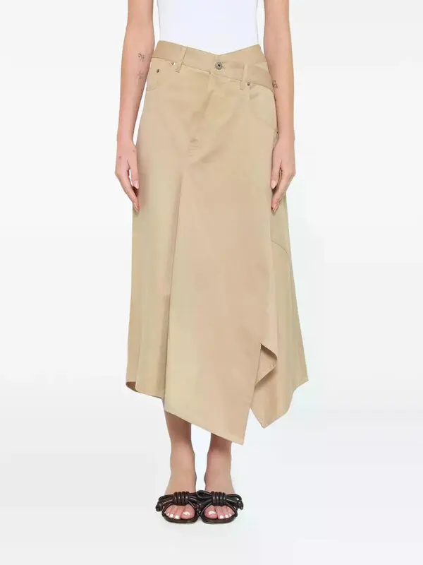 Loewe Asymmetric Hem Logo Patch Midi Skirt