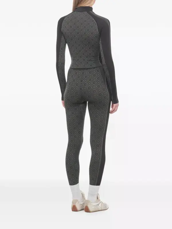 Casablanca Seamless Monogram-pattern High Neck Zip Top
