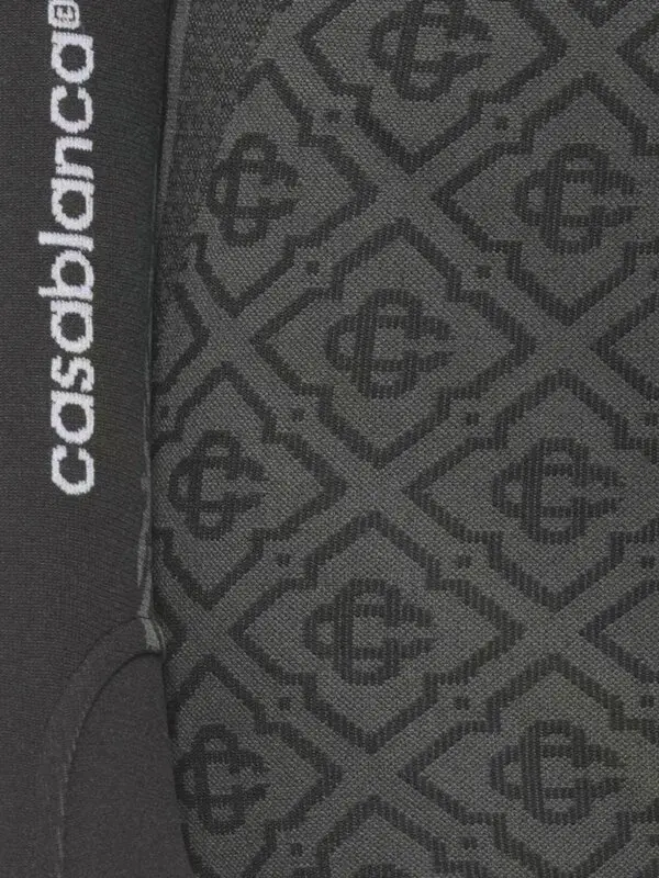 Casablanca Seamless Monogram-pattern High Neck Zip Top