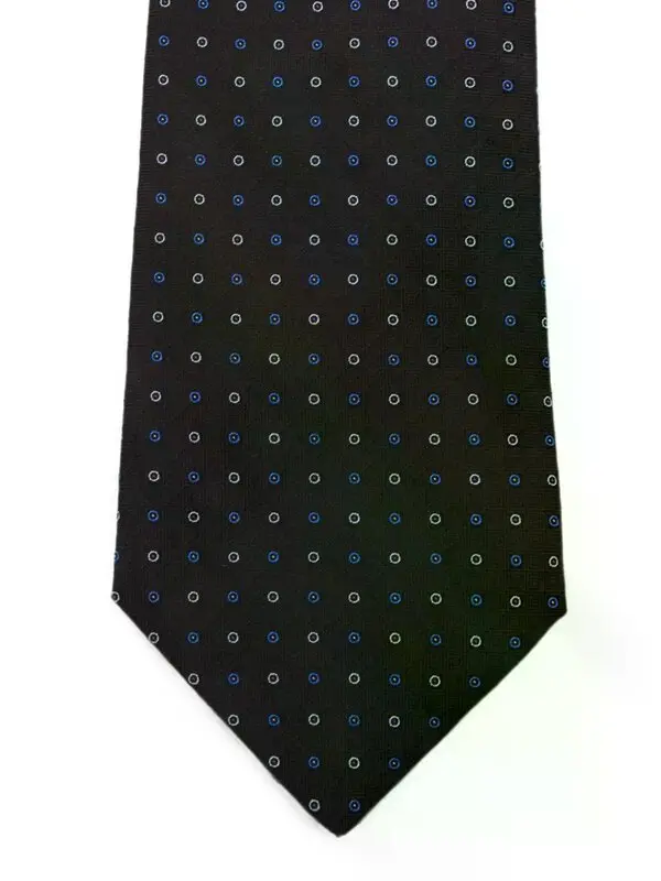 Canali Geometric-pattern Silk Neck Tie - Brown