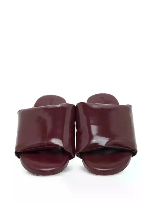 Bottega Veneta Burgundy Leather Slides