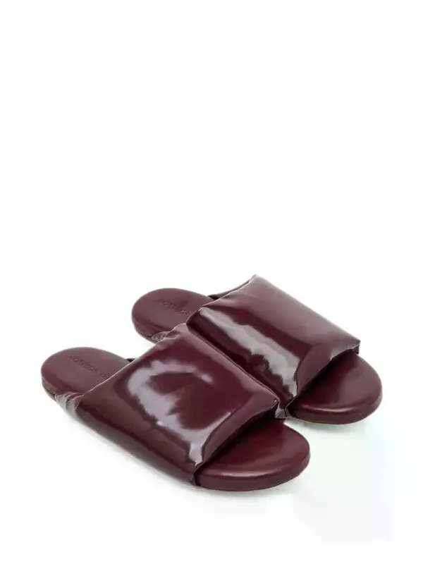 Bottega Veneta Burgundy Leather Slides