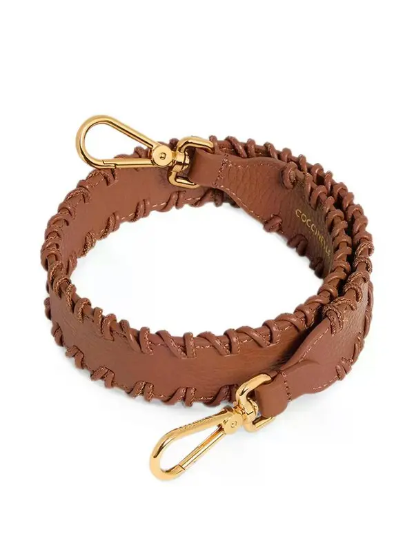 COCCINELLE Leather Bag Strap With Whipstitch Trim - Brown