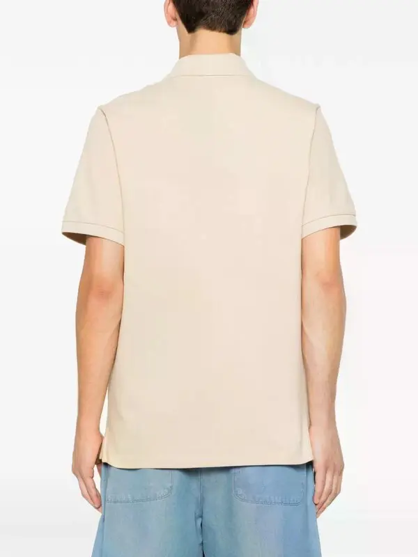 Sandro Monogram-patch Polo Shirt - Neutrals