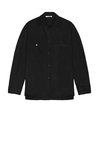 Givenchy Couture Seam Dry Wool Flannel Shirt Patch Pocket