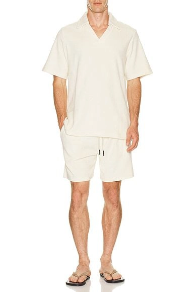 Oas Terrycloth Drawstring Shorts - Cream