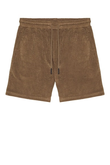 Oas Terrycloth Drawstring Shorts - Brown