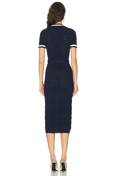 SELF-PORTRAIT Pointelle Knit Midi Dress
