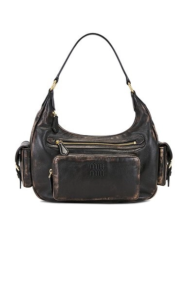 Miu Miu Nappa Old Shoulder Bag - Caffe