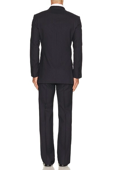 TOM FORD Clear Cut Herringbone Stripe Suit - Navy