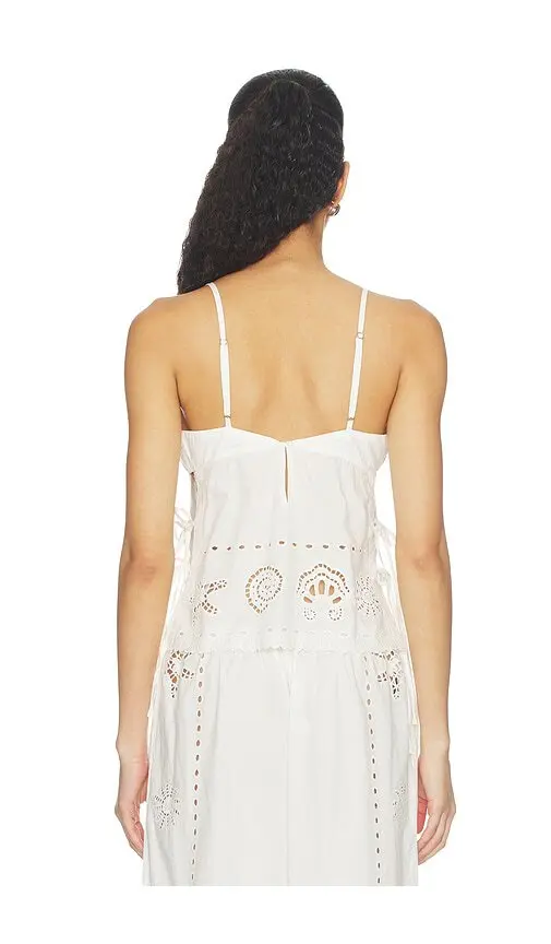 Tularosa Nora Eyelet Trimmed Top - White