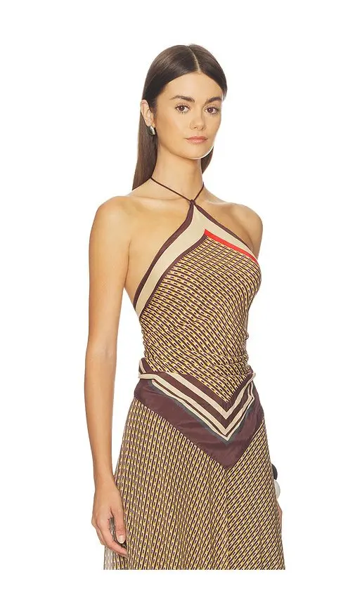 SIR. Cooper Scarf Top - Brown