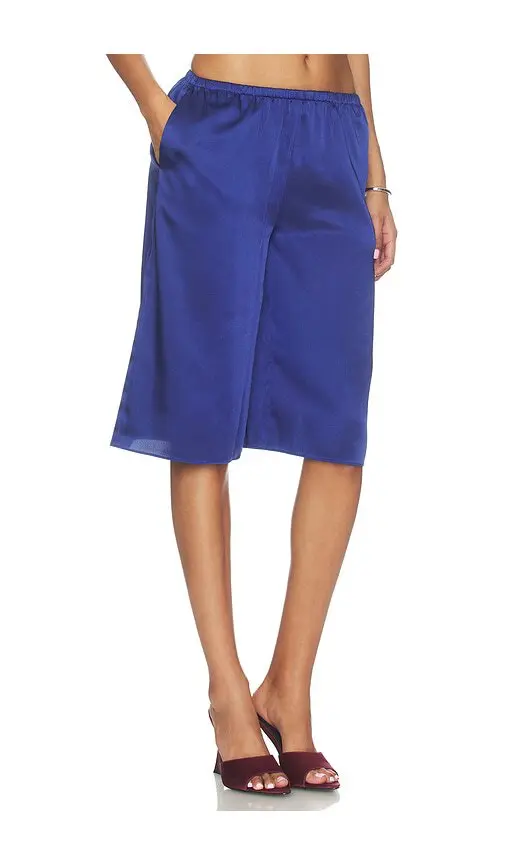 SEROYA Brice Satin Bermuda Short - Navy