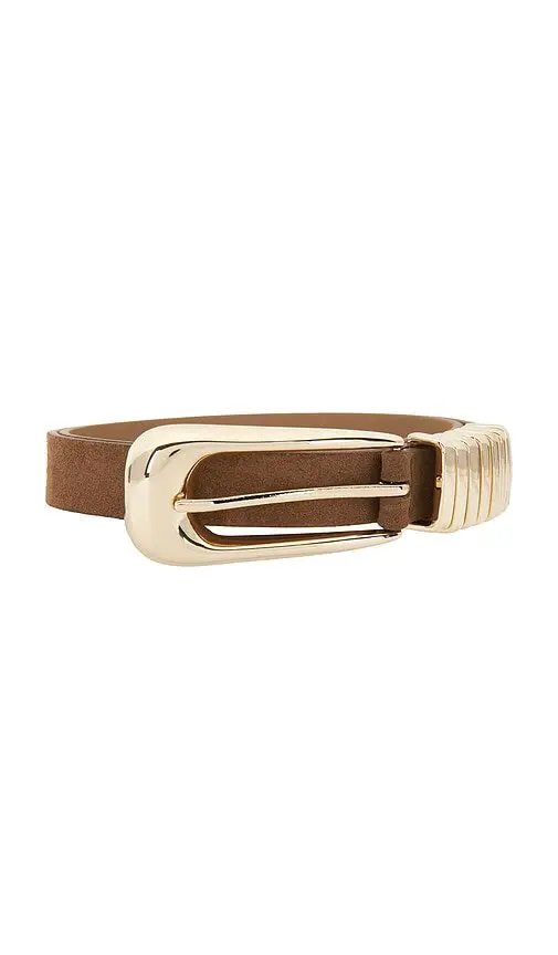 Ettika Suede Metal Core Belt - Brown