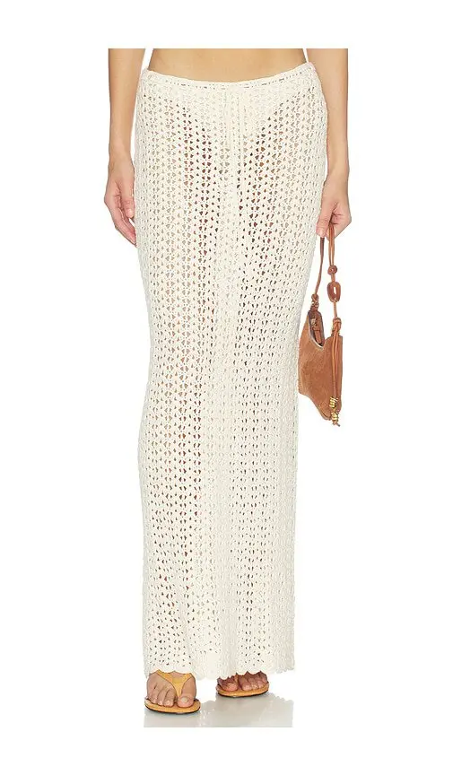 MORE TO COME Arna Crochet Maxi Skirt In . Also - Neutral