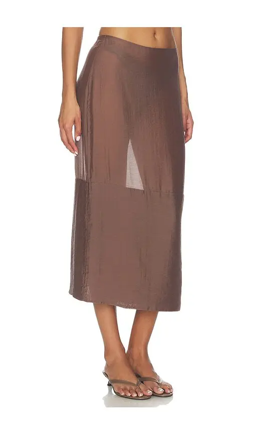 L'academie Cecille Midi Skirt - Brown