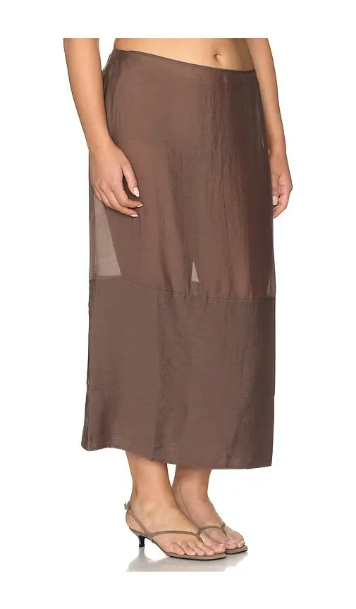 L'academie Cecille Midi Skirt - Brown