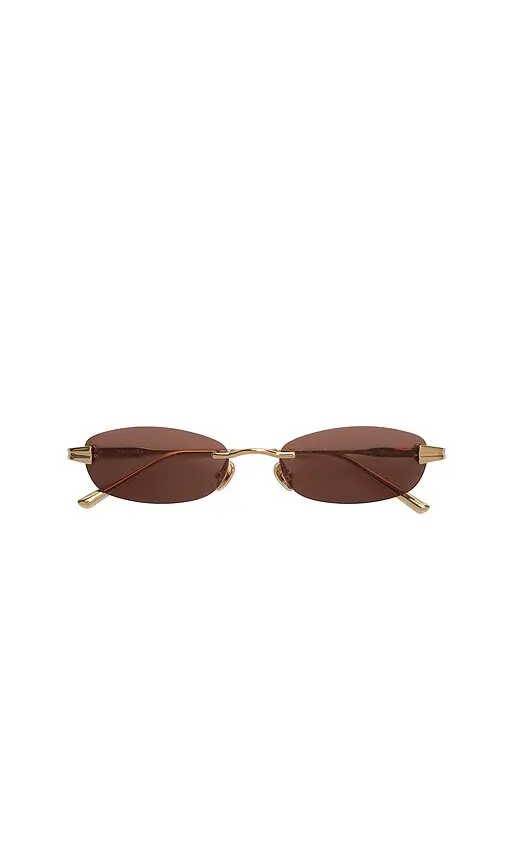 SHEVOKE Rue Oval Rimless Sunglasses - Brown