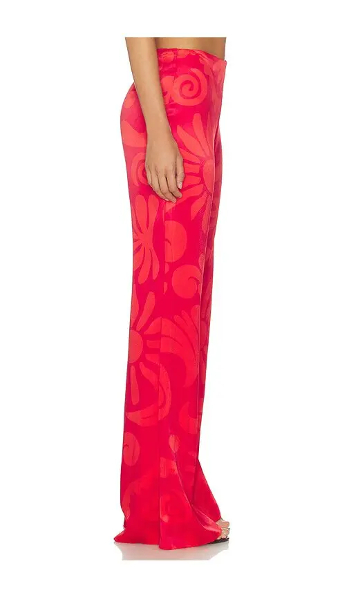 CALA DE LA CRUZ Nix Printed Viscose Trousers - Red
