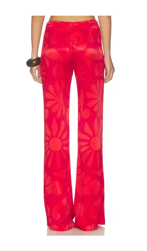 CALA DE LA CRUZ Nix Printed Viscose Trousers - Red