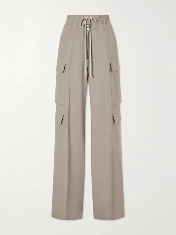 Rick Owens Cargo Belas Cady Wide-leg Cargo Pants - Gray