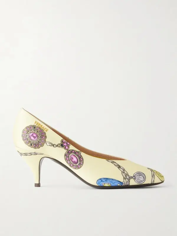 Versace Tina 65 Printed Satin Pumps - Multi