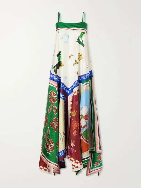 ALEMAIS Tangible Silk-twill Midi Dress - Multi