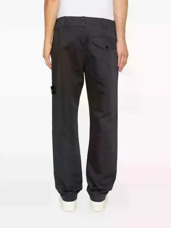 Stone Island Logo Patch Straight-leg Trousers - Grey