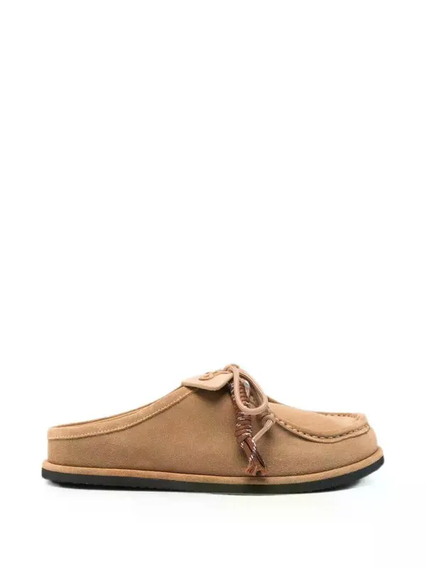 ADRIANNA FERETTI Lace-up Suede Mules