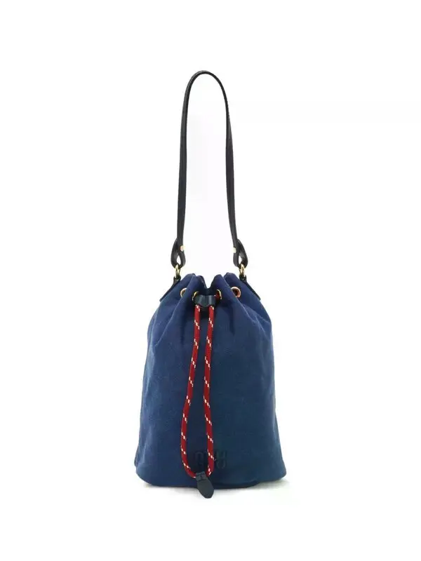 Miu Miu Drawstring Bucket Pouch - Blue