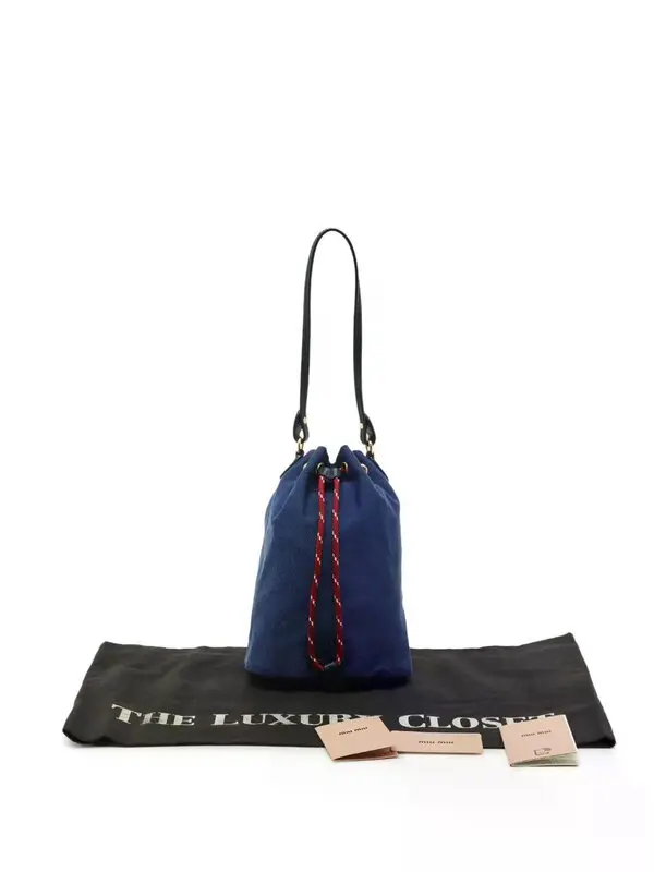 Miu Miu Gabardine Drawstring Bucket Pouch