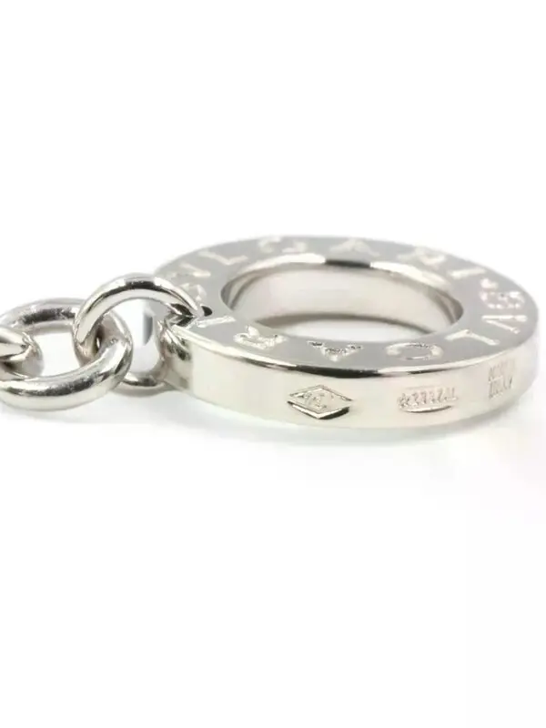 BVLGARI 18k White Gold Diamond Logo Necklace
