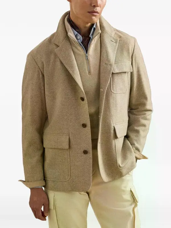 Ralph Lauren Purple Label Textured Flapped Pocket Jacket