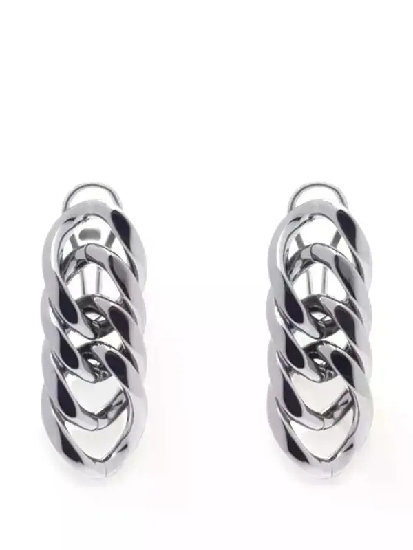 SHARRA PAGANO Chain Essential Drop Earrings - Silver