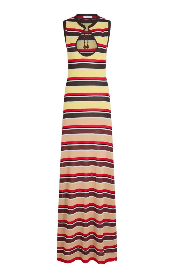 Rabanne Striped Keyhole Maxi Dress - Multi