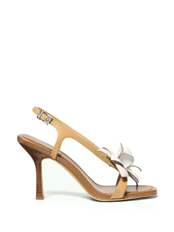 Michael Kors Floral Appliqué Slingback Sandals - Neutrals