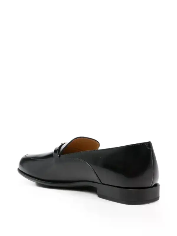 TOD'S Logo Plaque Loafers In Polished Calfskin