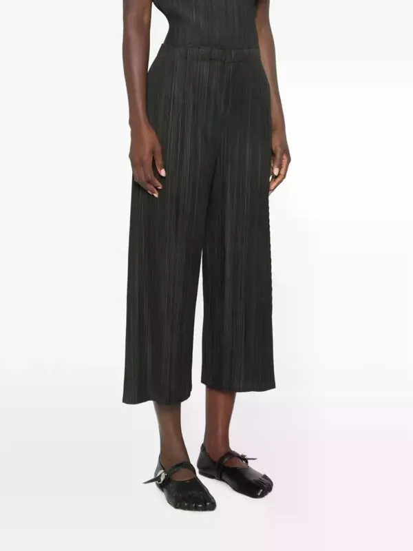 Issey Miyake Plisséd Effect Cropped Trousers