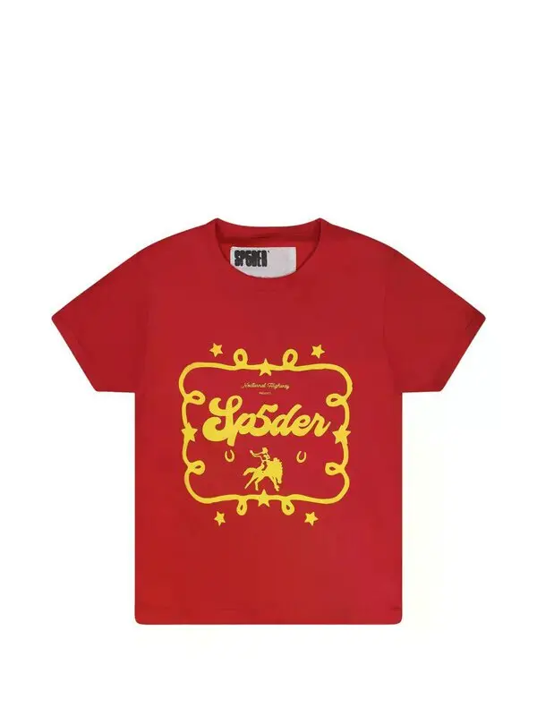 SP5DER Graphic Print T-shirt - Red