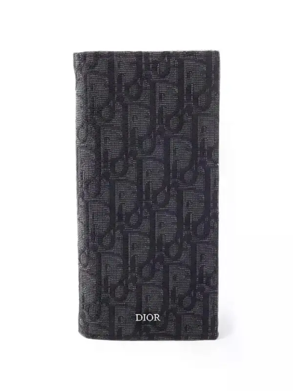 Dior 2010s Oblique Jacquard Bi-fold Wallet - Black